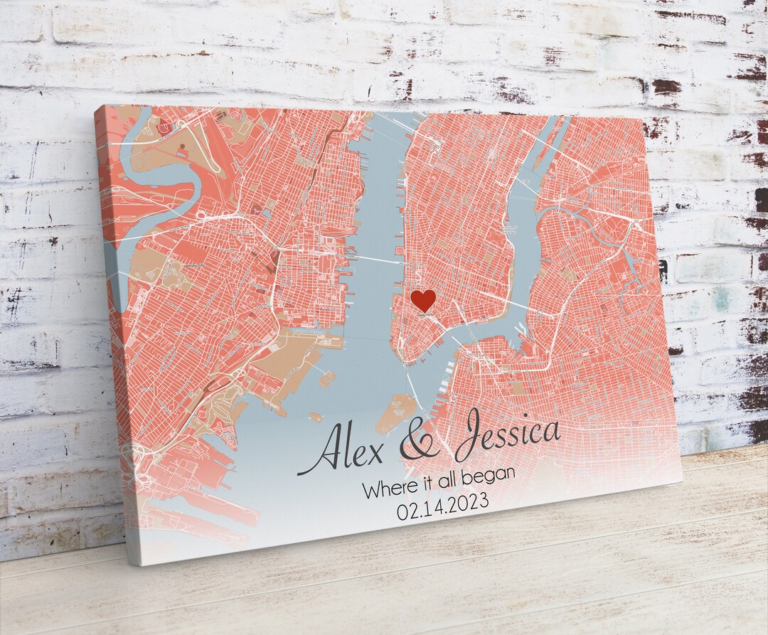 Custom Map Print From Address, Valentines Day Gift for Him,custom Map ...