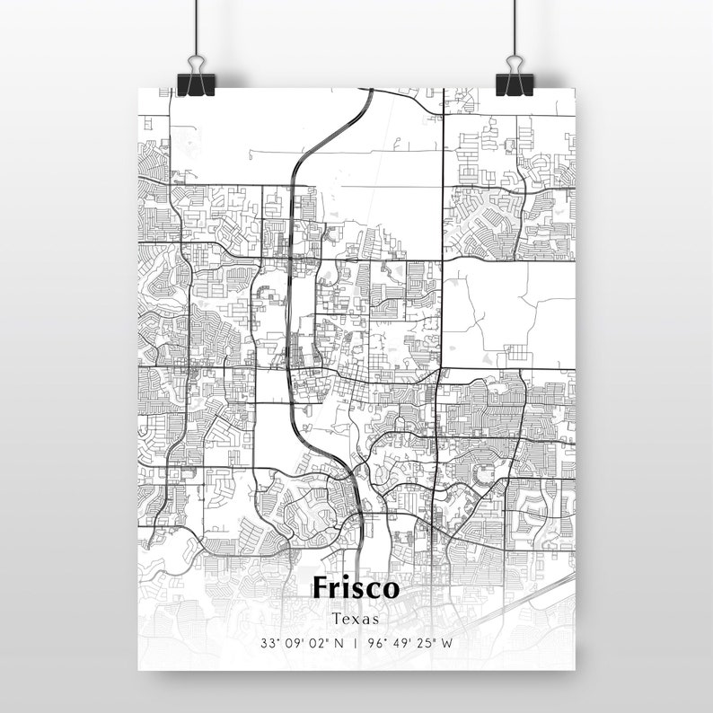 Frisco City Map Print Frisco Texas Map Poster USA City - Etsy