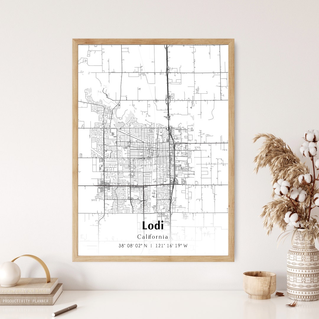 Map of Lodi Digital File Modern City Map Lodi Printable Map - Etsy UK