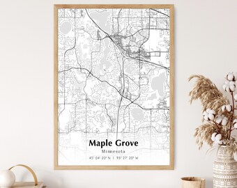 Map of Maple Grove - Etsy