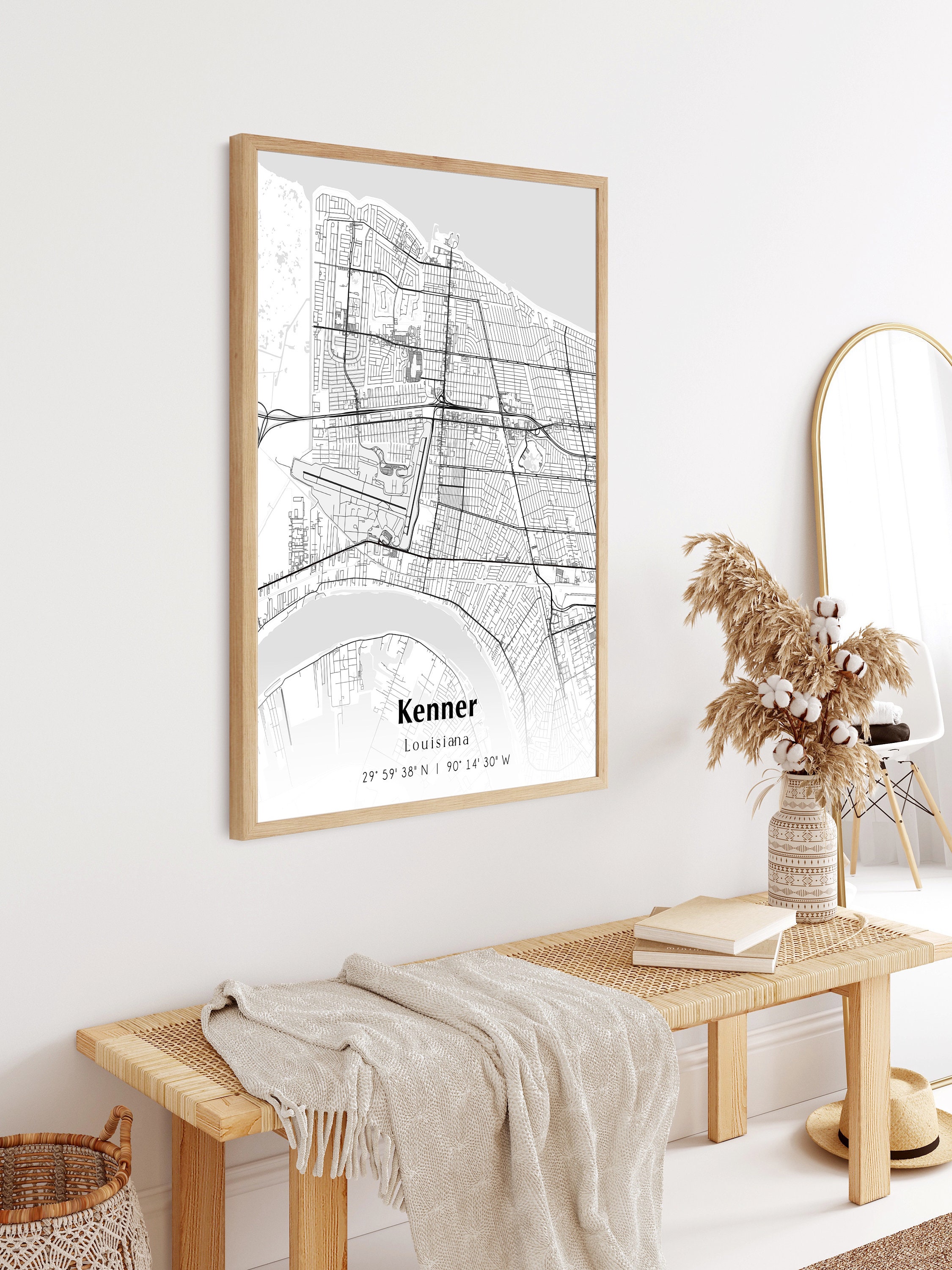 Map of Kenner Digital File Modern City Map Kenner Printable - Etsy Ireland
