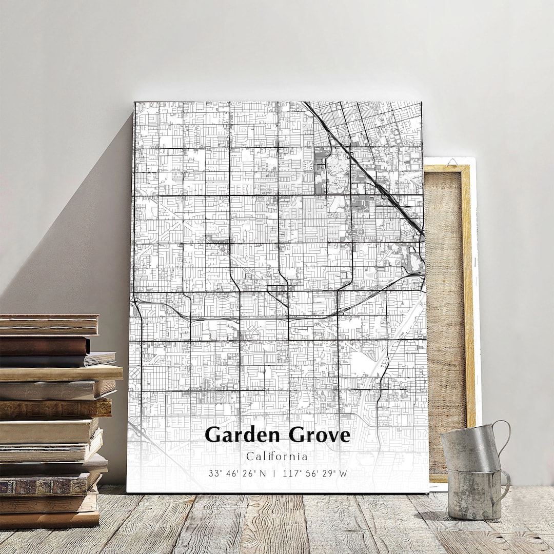 Garden Grove City Map Print, Garden Grove California Map Poster, USA ...