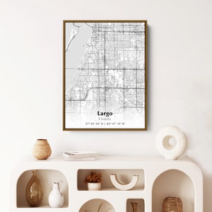 Largo City Map Print, Largo Florida Map Poster, USA City Street Map ...
