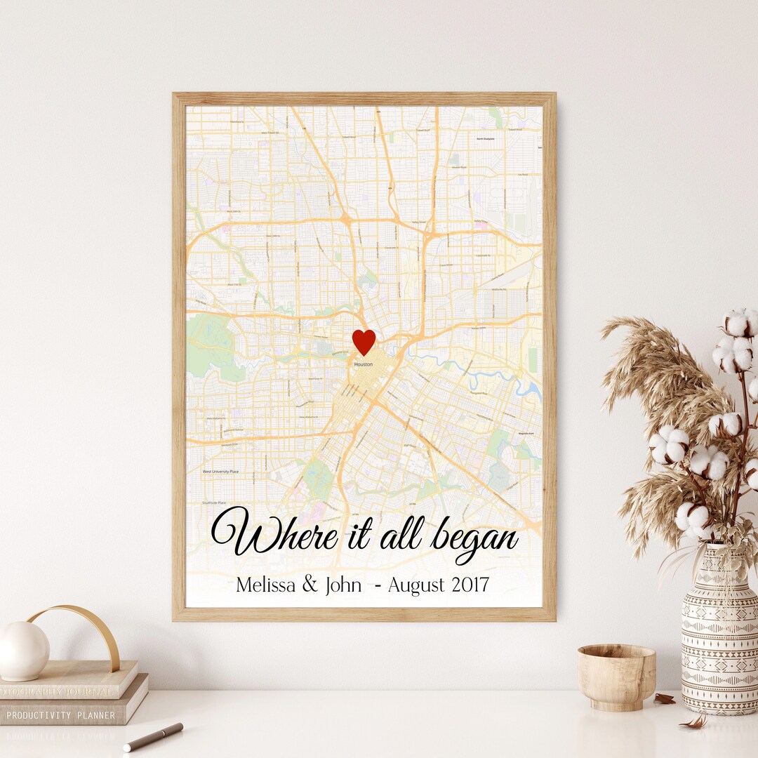 Personalized First Date Gift, First Date Location, First Date Map ...