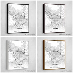 Glendale City Map Print, Glendale California Map Poster, USA City ...