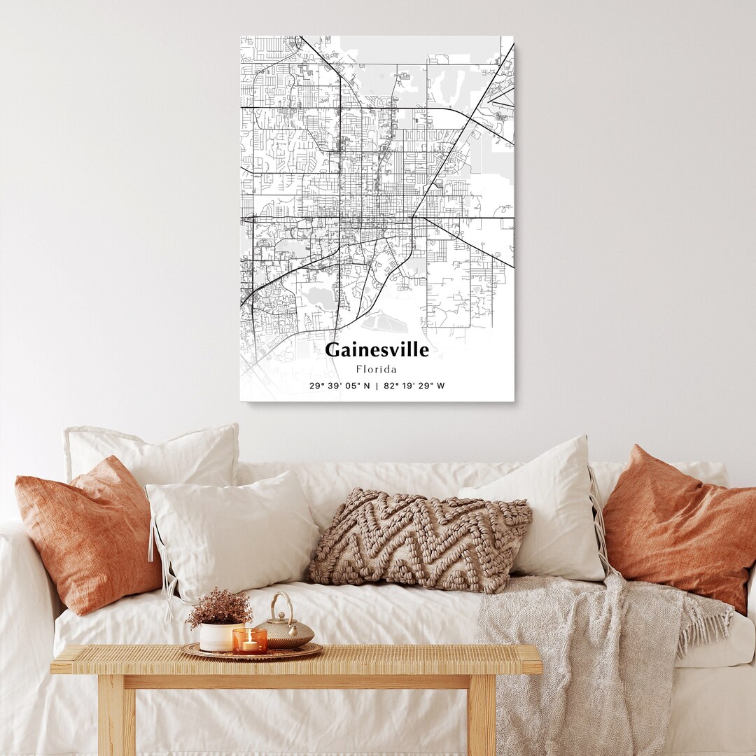 Gainesville City Map Print, Gainesville Florida Map Poster, USA City ...