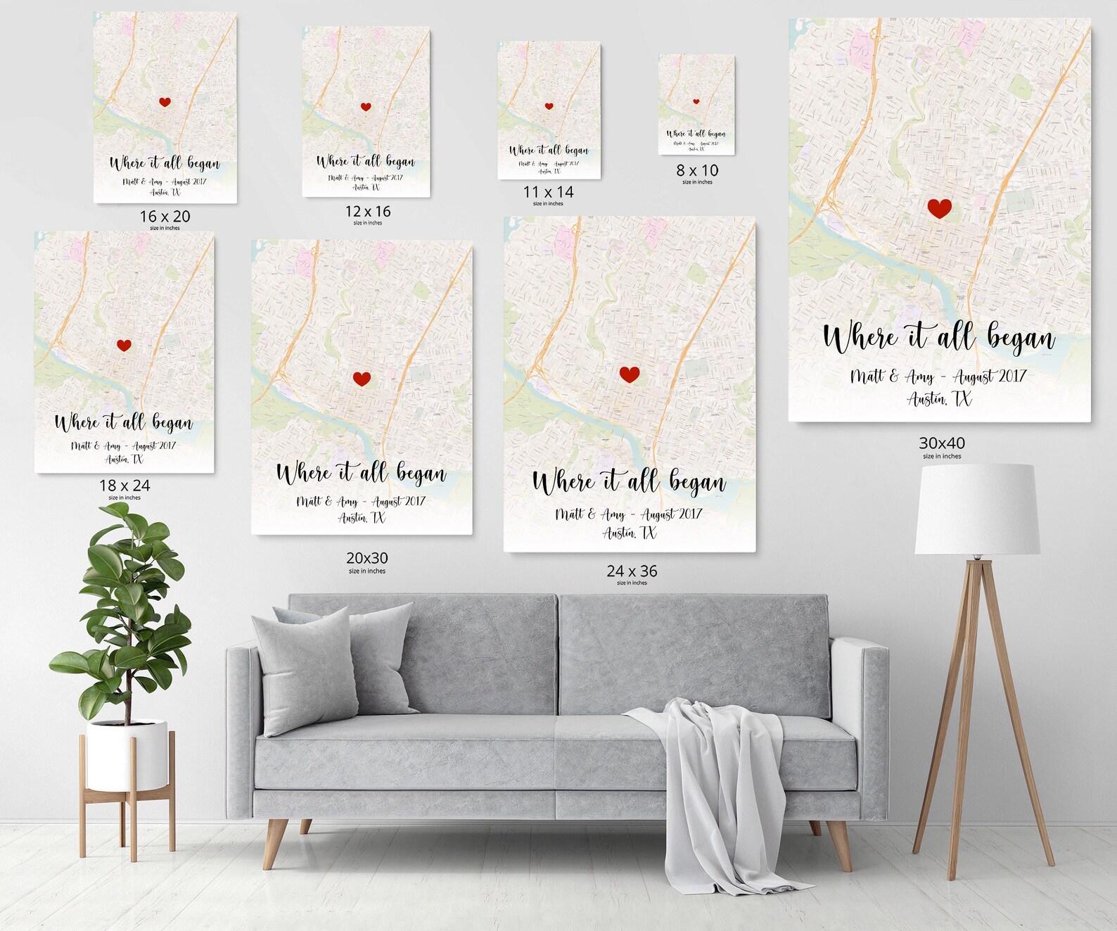 Personalized Map Canvas Customizable Map Print Home Decor - Etsy