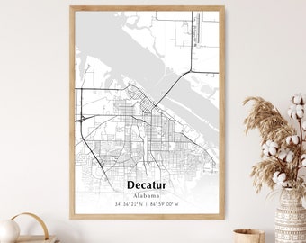 Decatur Map Poster | Etsy