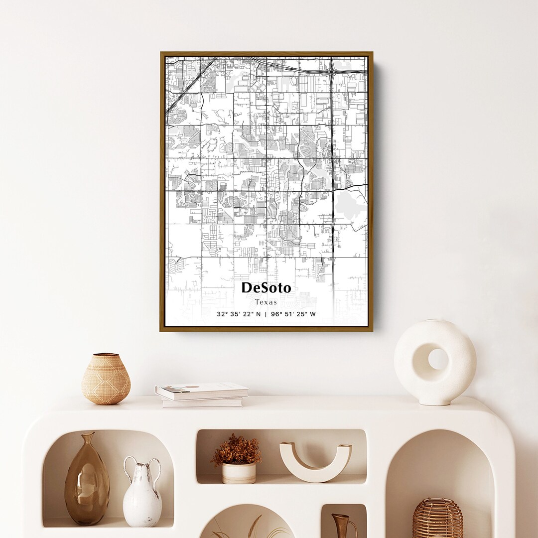 Desoto City Map Print, Desoto Texas Map Poster, USA City Street Map ...