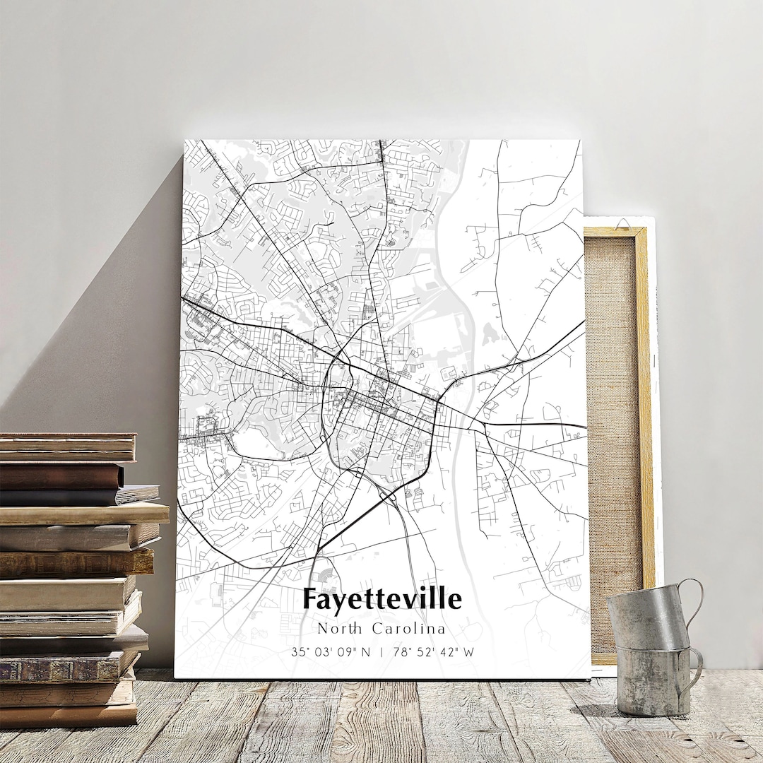 Fayetteville City Map Print, Fayetteville North Carolina Map Poster ...