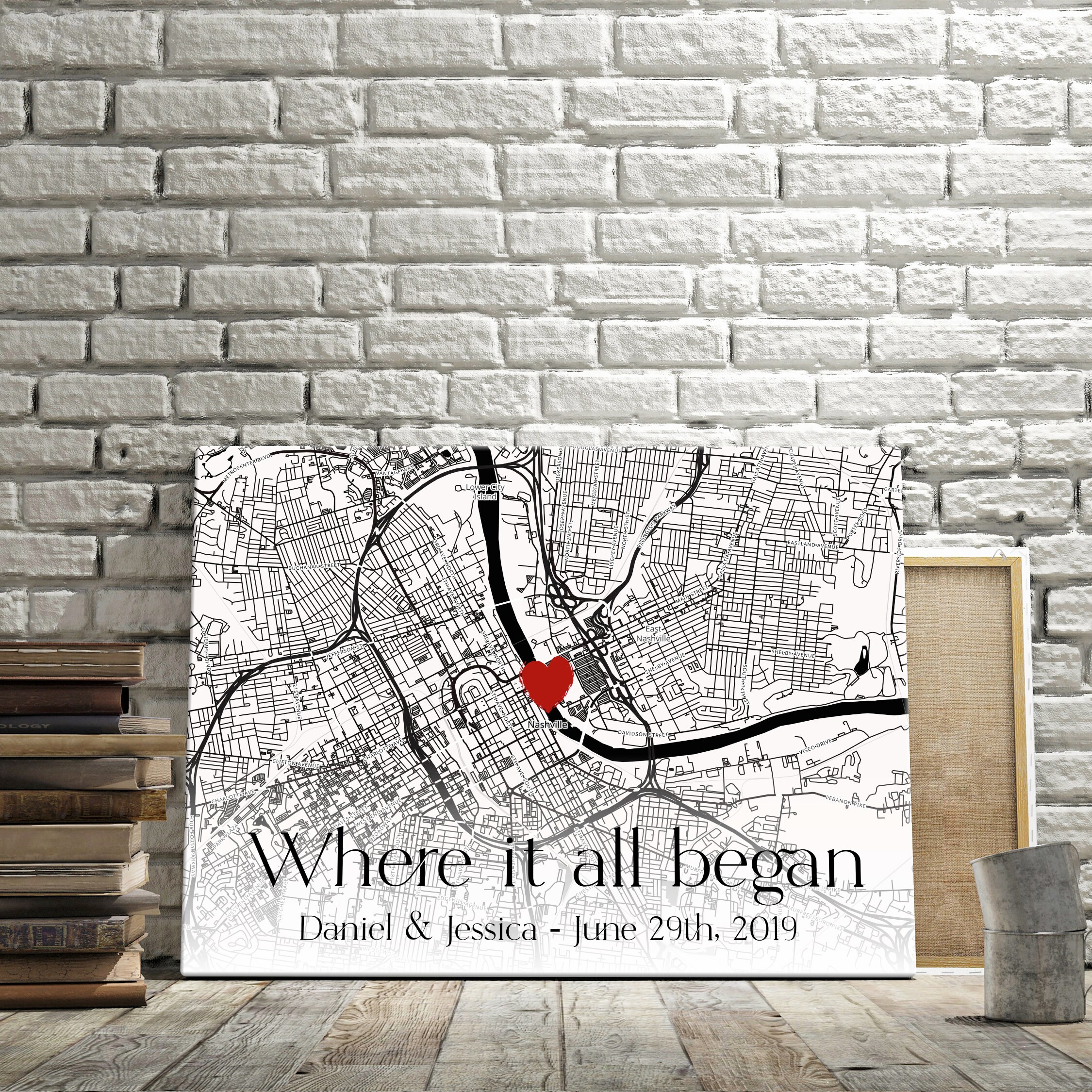 Where it all began map Custom map print Map on canvas Any | Etsy