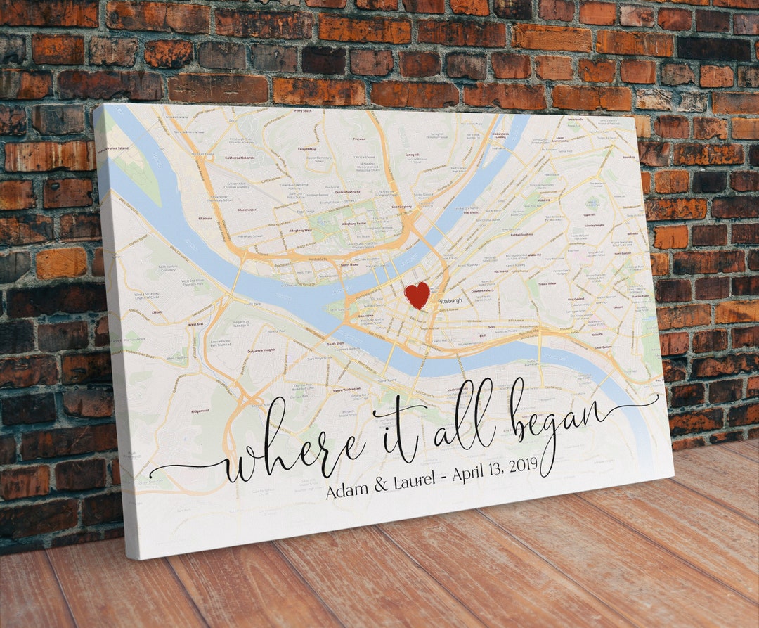 Custom Girlfriend Gift Map, Valentines Day Gift for Girlfriend, Any ...