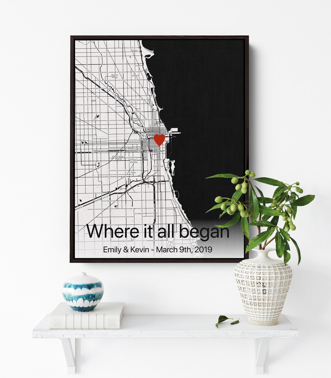 Engagement Map Print Gift, Engagement Gift for Couple, Gift for Couple ...