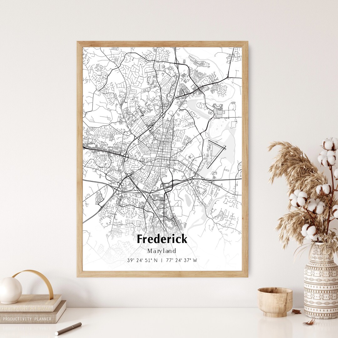 Map of Frederick Digital File Modern City Map Frederick - Etsy