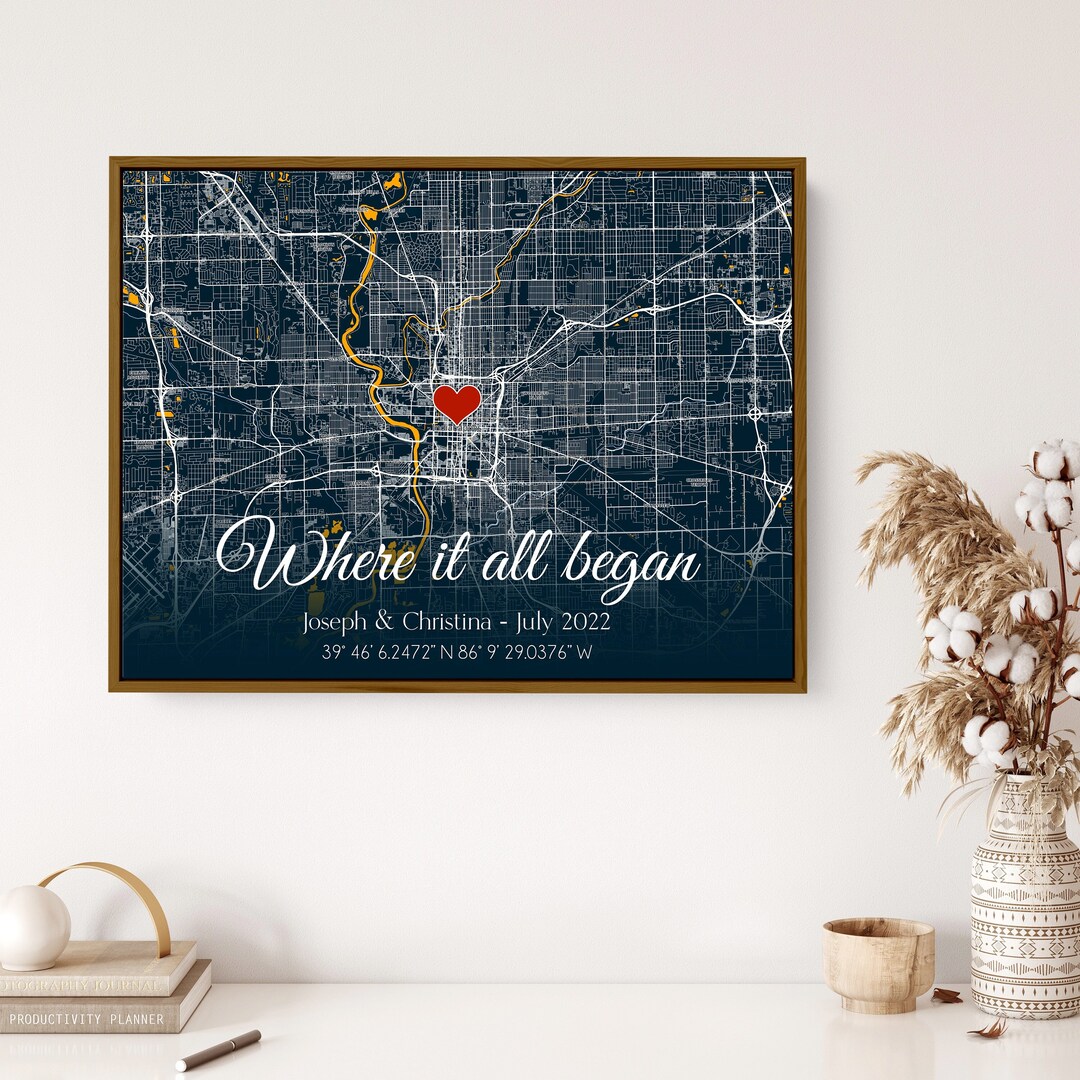 Custom Street Map Coordinates Map Personalized Map Where It - Etsy