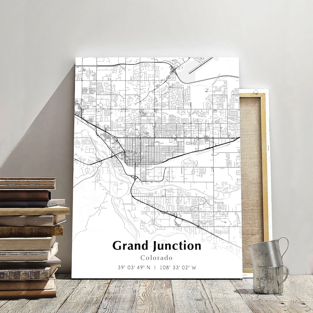 Grand Junction City Map Print, Grand Junction Colorado Map Poster, USA ...