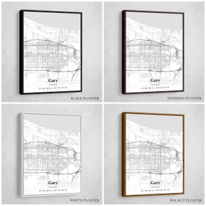 Gary City Map Print, Gary Indiana Map Poster, USA City Street Map, Map ...