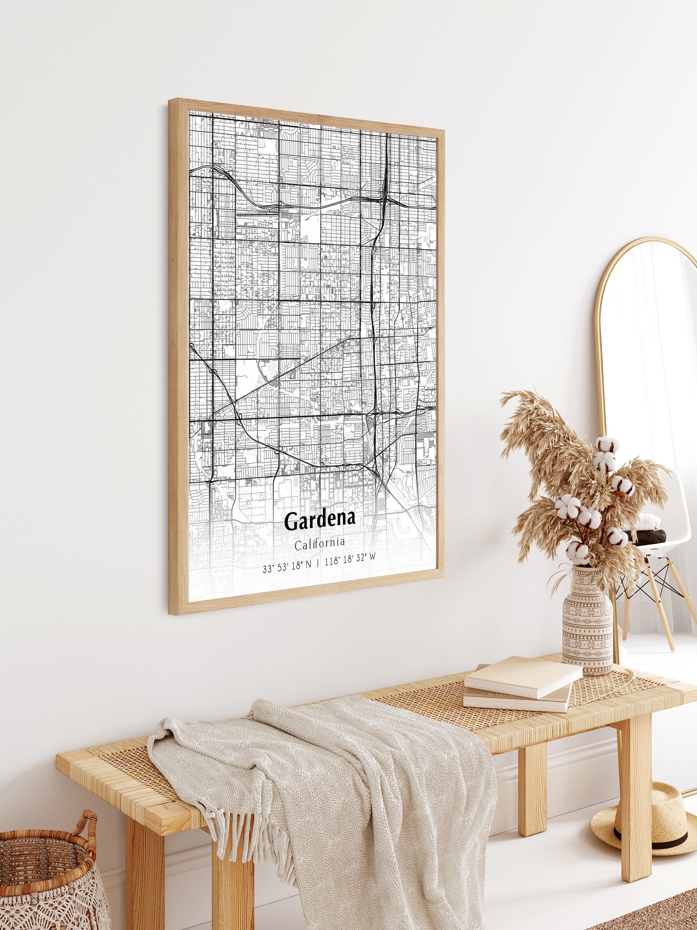 Map of Gardena Digital File Modern City Map Gardena - Etsy