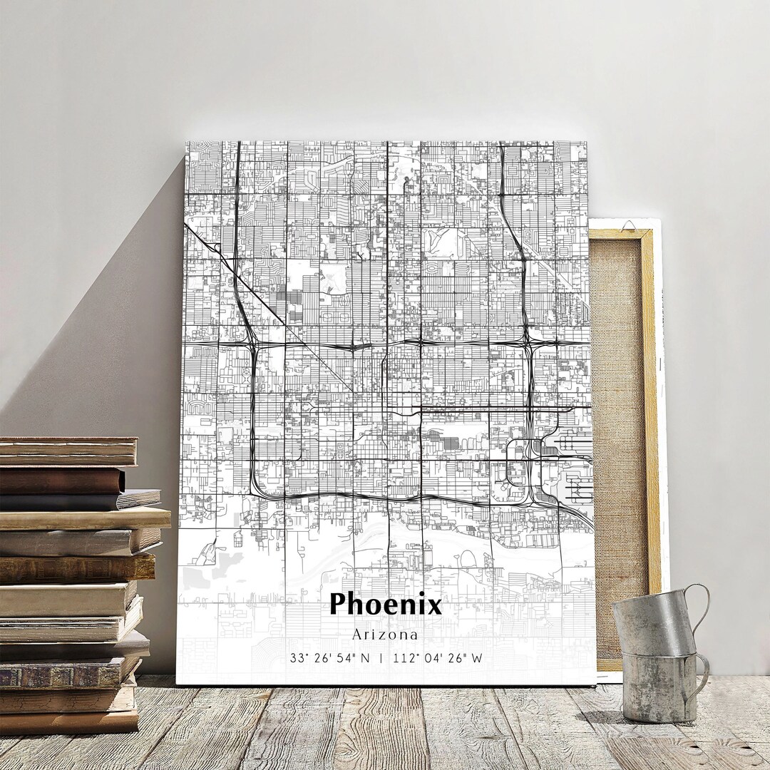 Phoenix City Map Print, Phoenix Arizona Map Poster, USA City Street Map ...