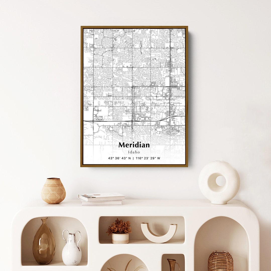 Meridian City Map Print, Meridian Idaho Map Poster, USA City Street Map ...