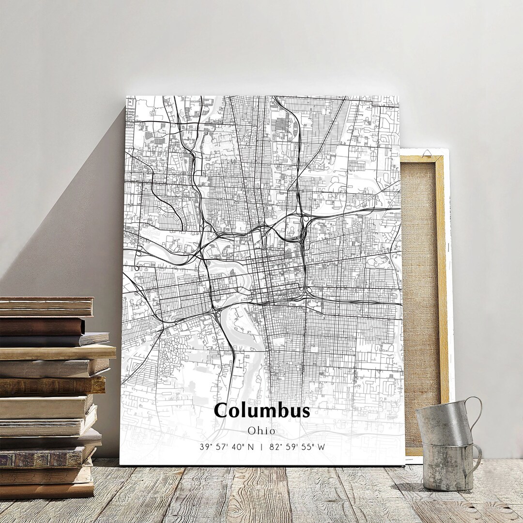 Columbus City Map Print, Columbus Ohio Map Poster, USA City Street Map ...