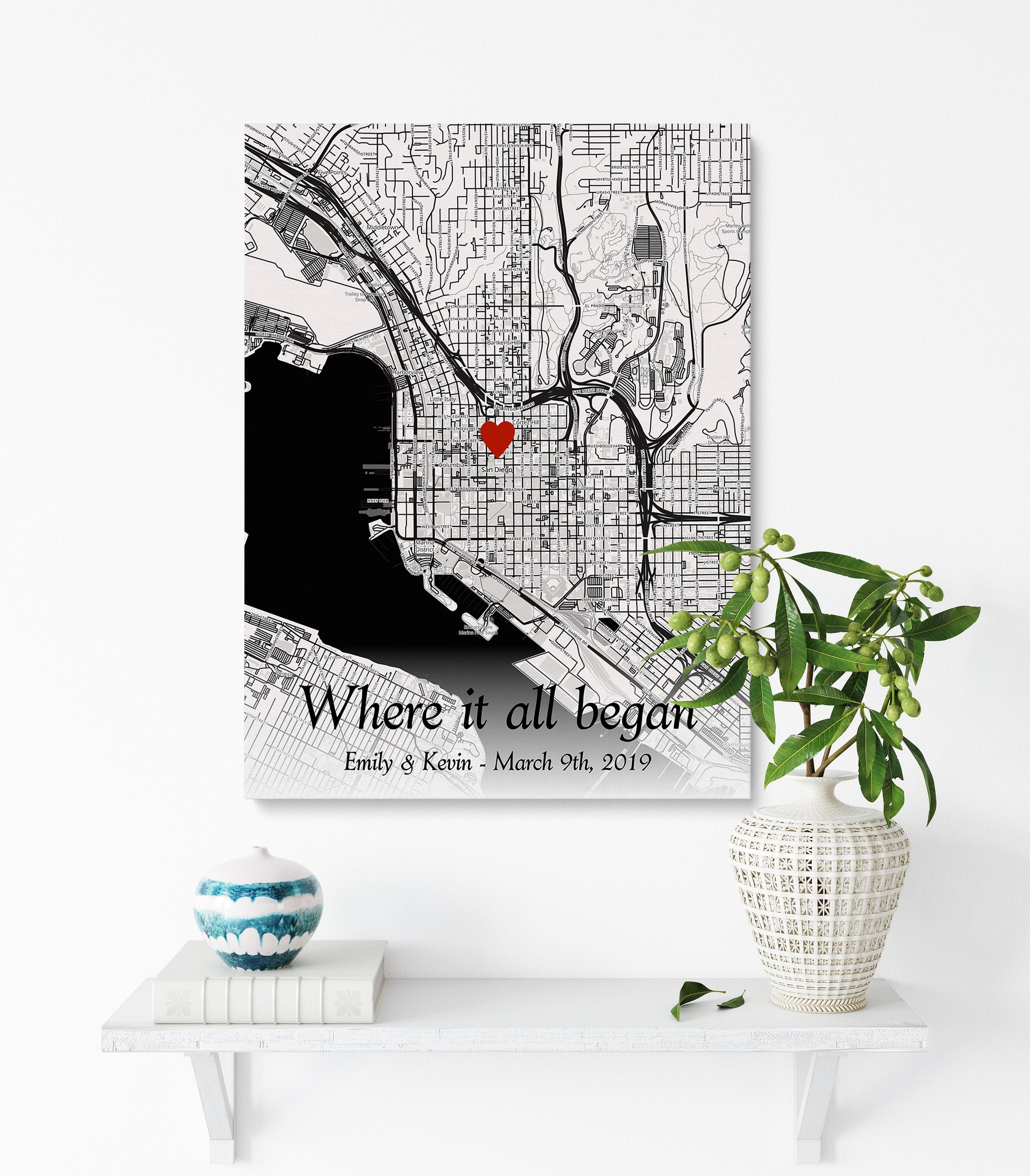 Custom framed map art Paper poster map print Custom city | Etsy