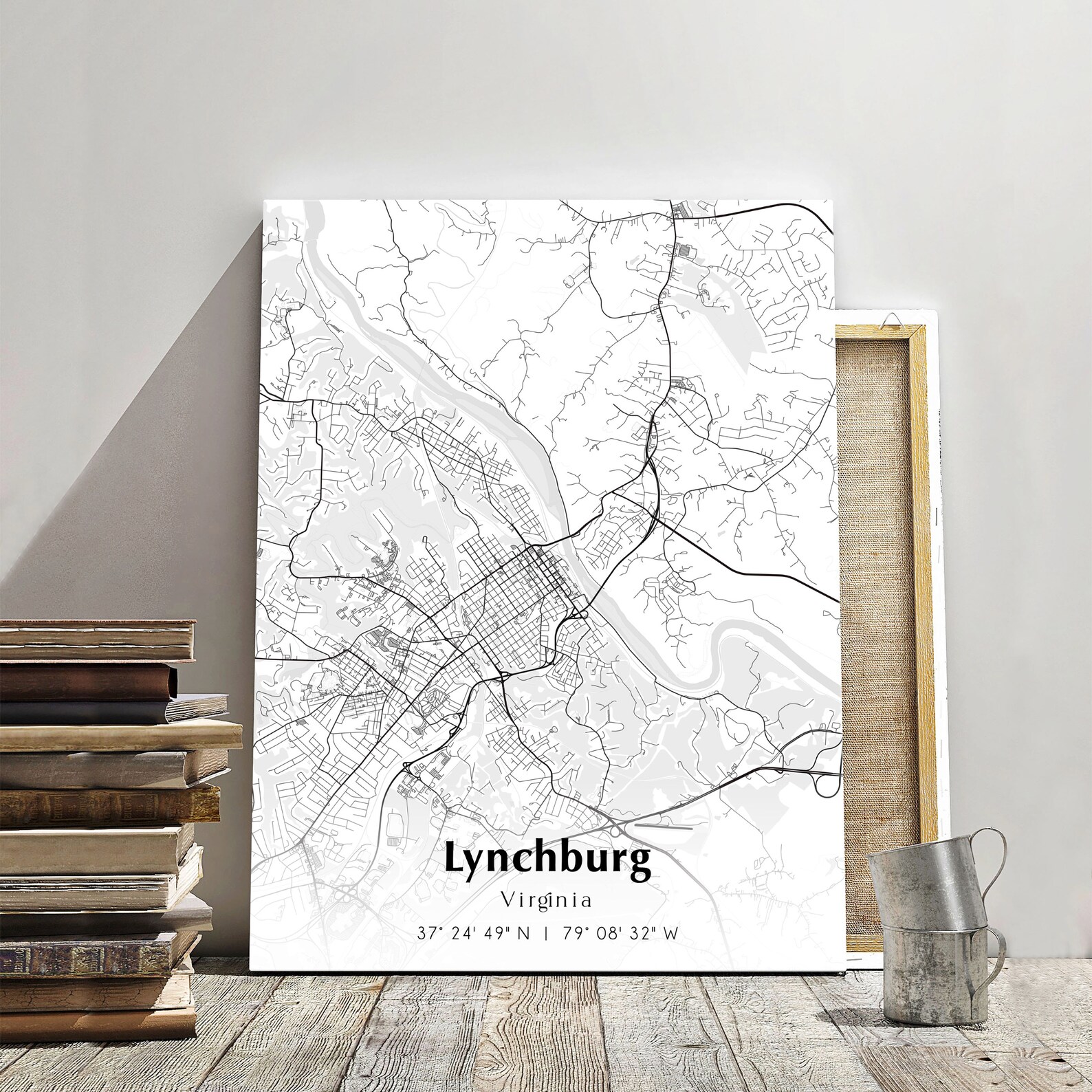 Lynchburg City Map Print, Lynchburg Virginia Map Poster, USA City ...