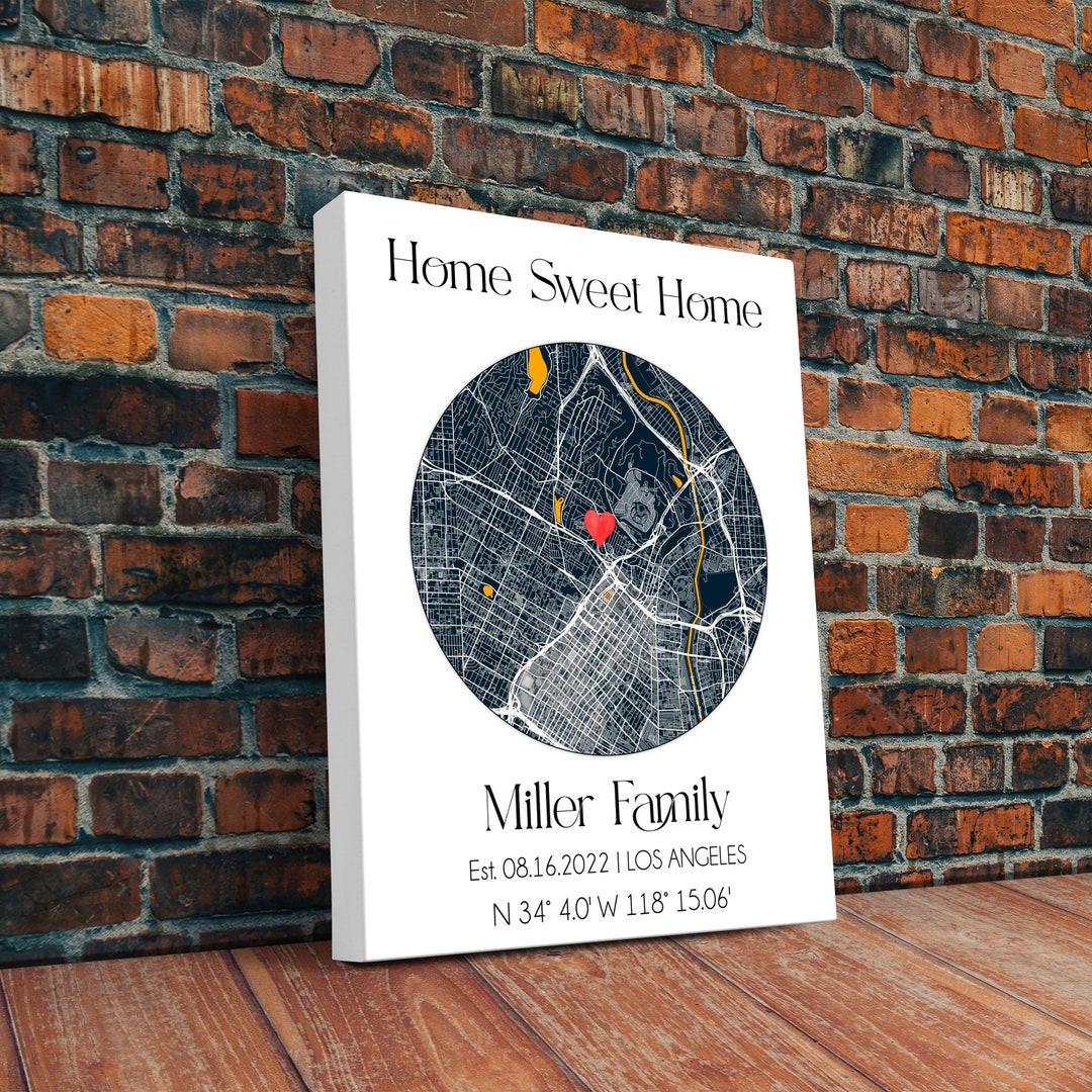 Home Sweet Home Map, First Home Map, Gift Map Print - New Home, First ...
