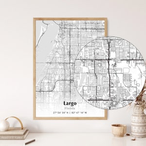 Largo City Map Print, Largo Florida Map Poster, USA City Street Map ...