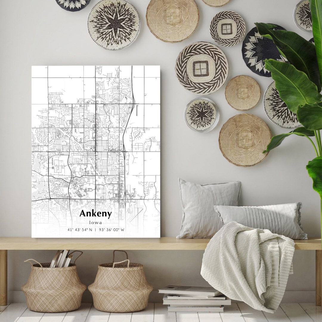 Ankeny City Map Print, Ankeny Iowa Map Poster, USA City Street Map, Map ...