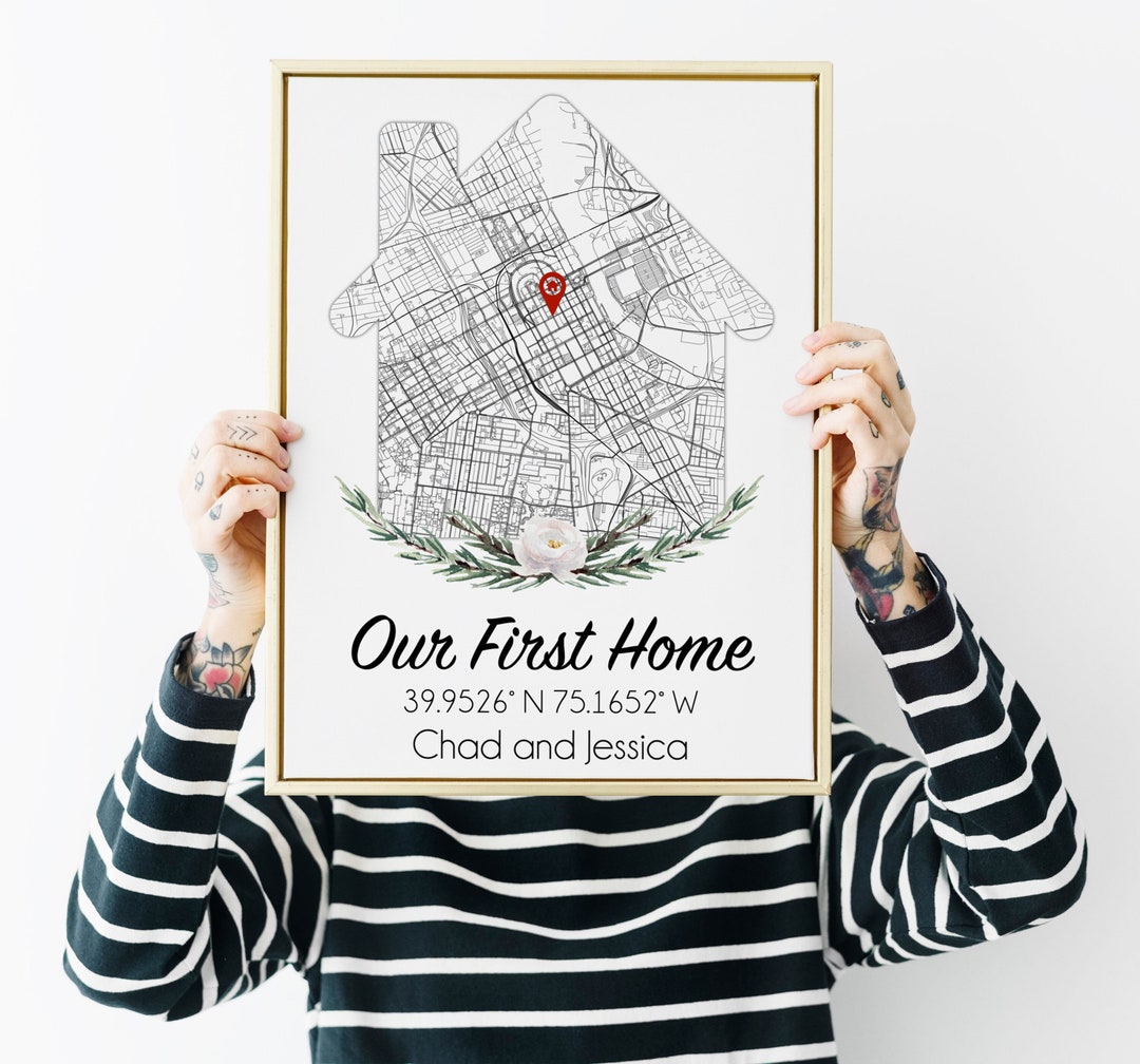 Housewarming Gift, Our First Home, House Map, First Home Gift for ...