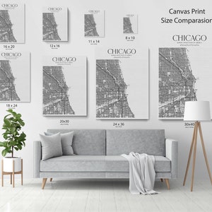 Custom Map Canvas, Your City Map Canvas, Wall Art Map Print, Map Poster ...