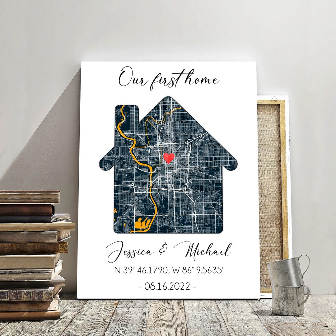 New Home Map Gift, Housewarming Gift, Home Map Print, First Home Gift ...