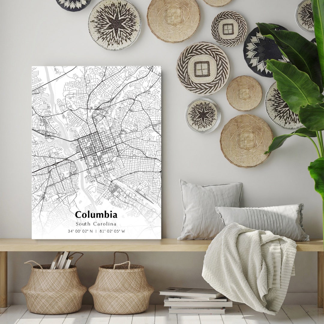 Columbia City Map Print, Columbia South Carolina Map Poster, USA City ...