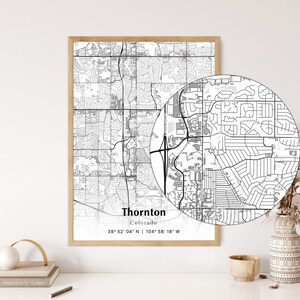 Thornton City Map Print, Thornton Colorado Map Poster, USA City Street ...