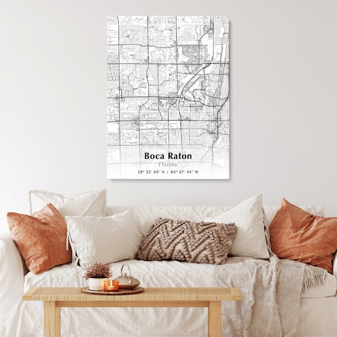 Boca Raton City Map Print, Boca Raton Florida Map Poster, USA City ...