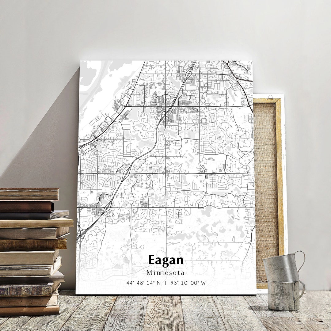 Eagan City Map Print, Eagan Minnesota Map Poster, USA City Street Map ...