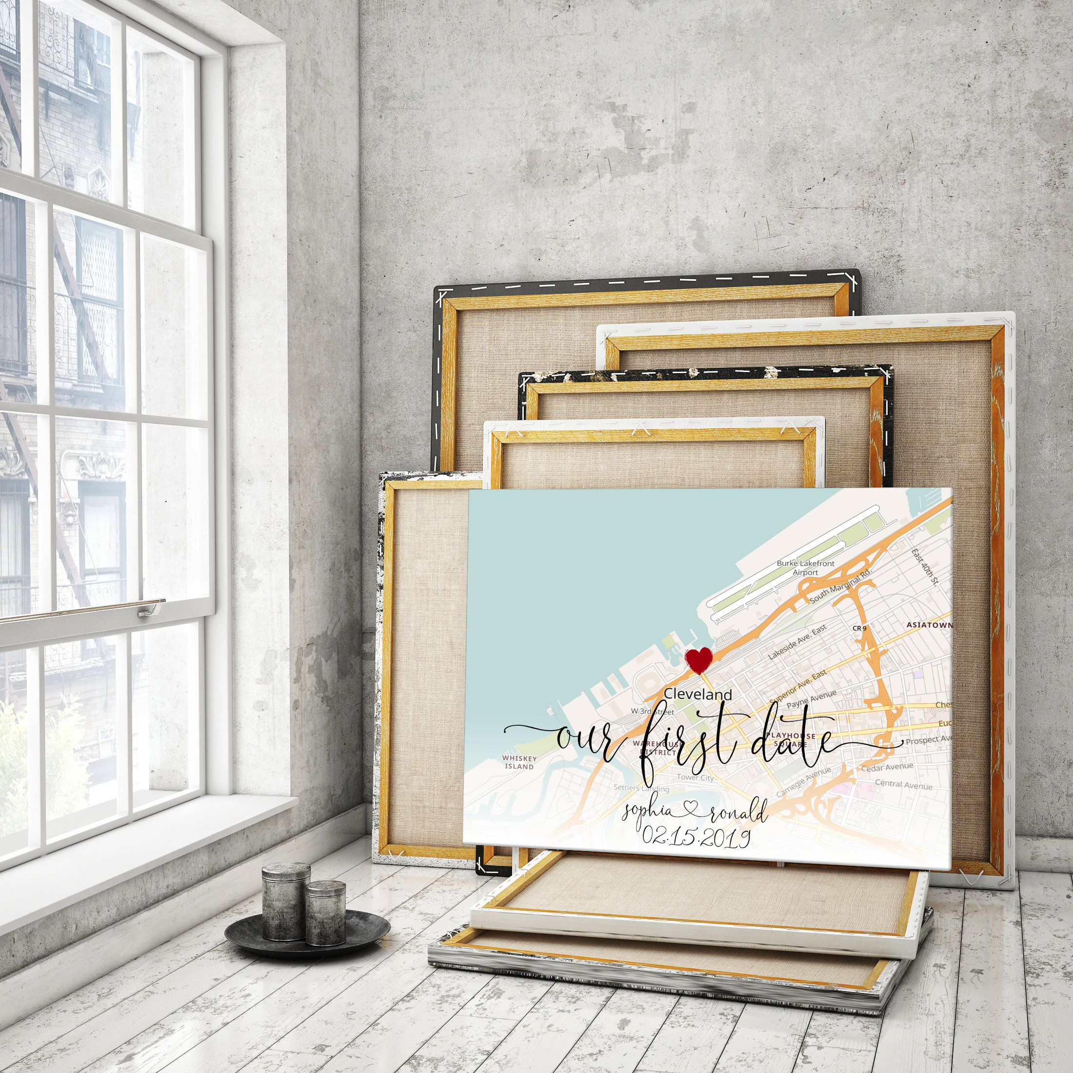 Our First Date Map First date map on canvas First | Etsy