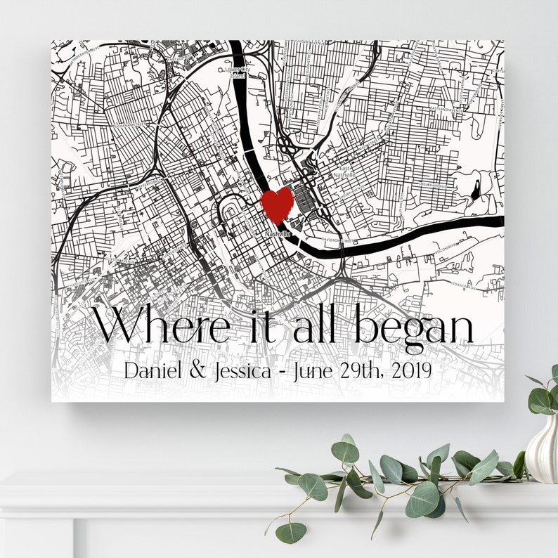 Custom Map Print Map Canvas Print Any Location Map Print - Etsy