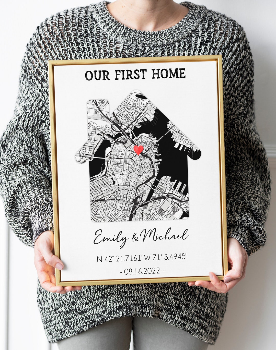 Personalized Housewarming Gifts, Personalized Home Map, First Home ...