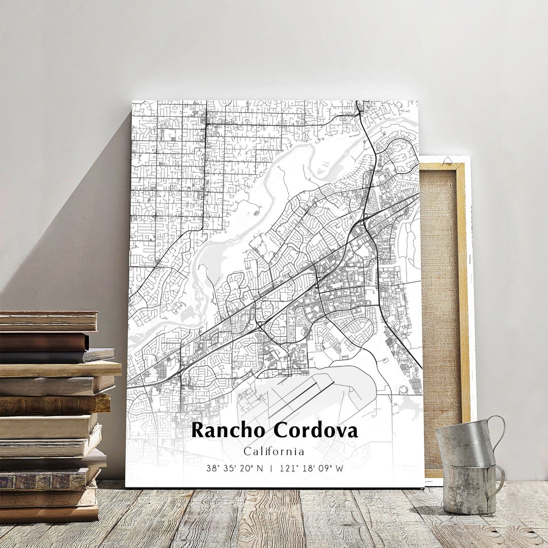 Rancho Cordova City Map Print, Rancho Cordova California Map Poster ...