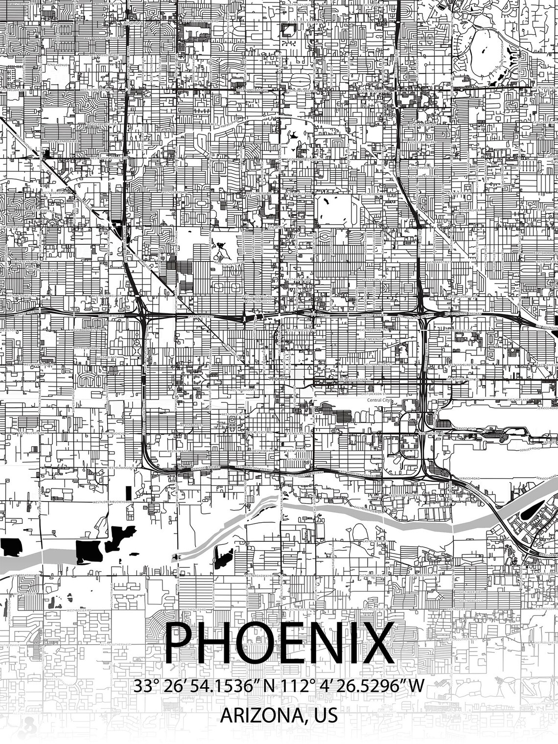 Custom City Map, Any USA City Map, Any City Worldwide Map, Personalized ...