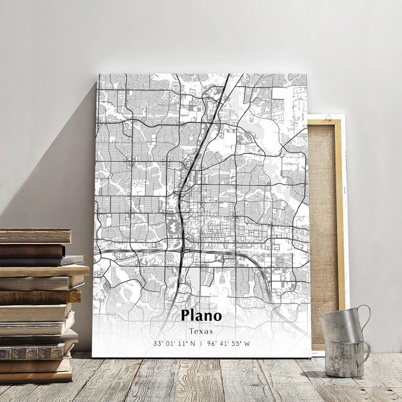 Plano City Map Print Plano Texas Map Poster USA City Street - Etsy