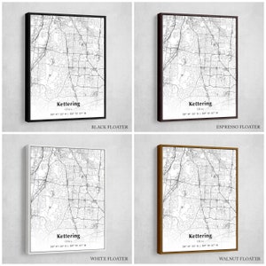 Kettering City Map Print, Kettering Ohio Map Poster, USA City Street ...