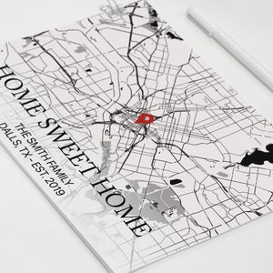 Custom Map Print, Custom Home Address Print, Home Sweet Home ...