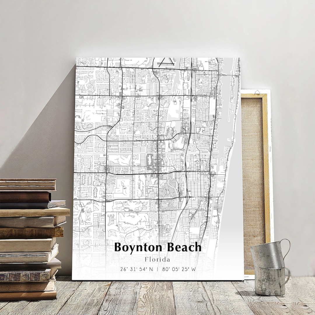 Boynton Beach City Map Print, Boynton Beach Florida Map Poster, USA ...