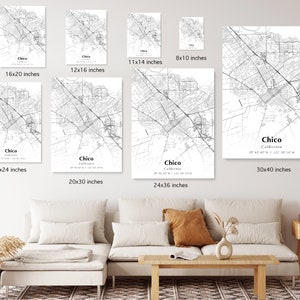 Chico City Map Print, Chico California Map Poster, USA City Street Map ...