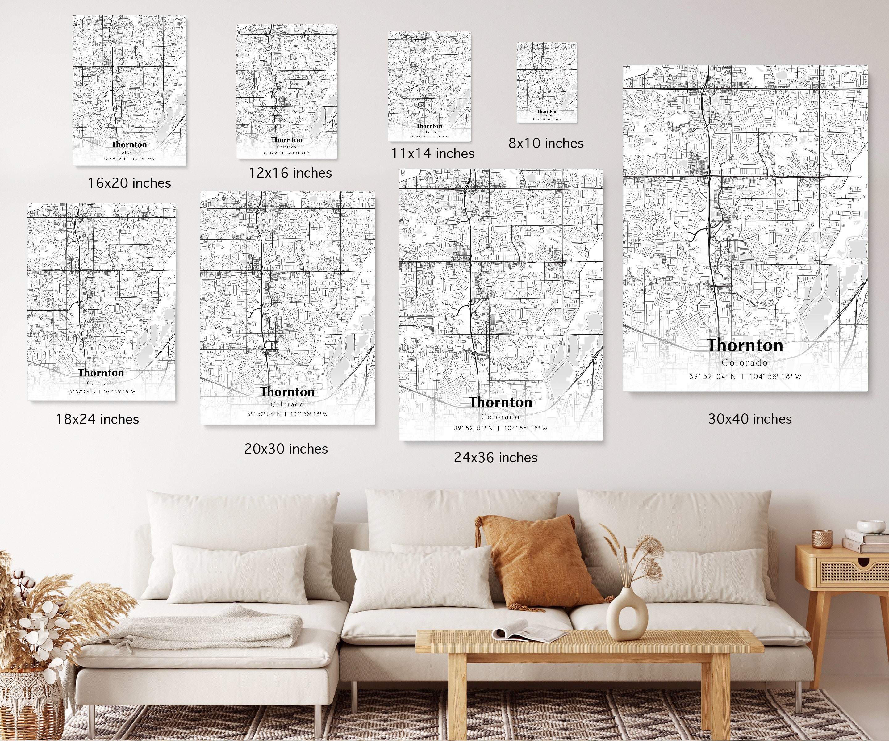Thornton City Map Print, Thornton Colorado Map Poster, USA City Street ...
