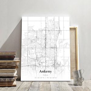 Ankeny City Map Print, Ankeny Iowa Map Poster, USA City Street Map, Map ...