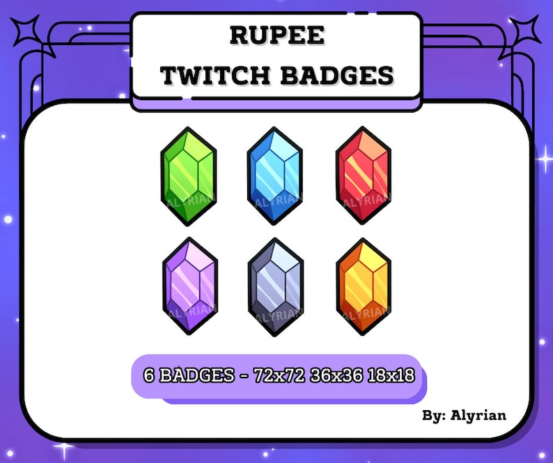 6 Zelda Rupee Gems Twitch Sub Badges | Bit Badges | Stream Graphics - Etsy